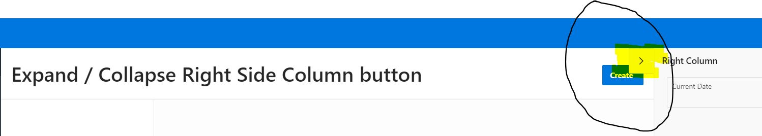 Expand / Collapse Right Side Column button overlapping with region button