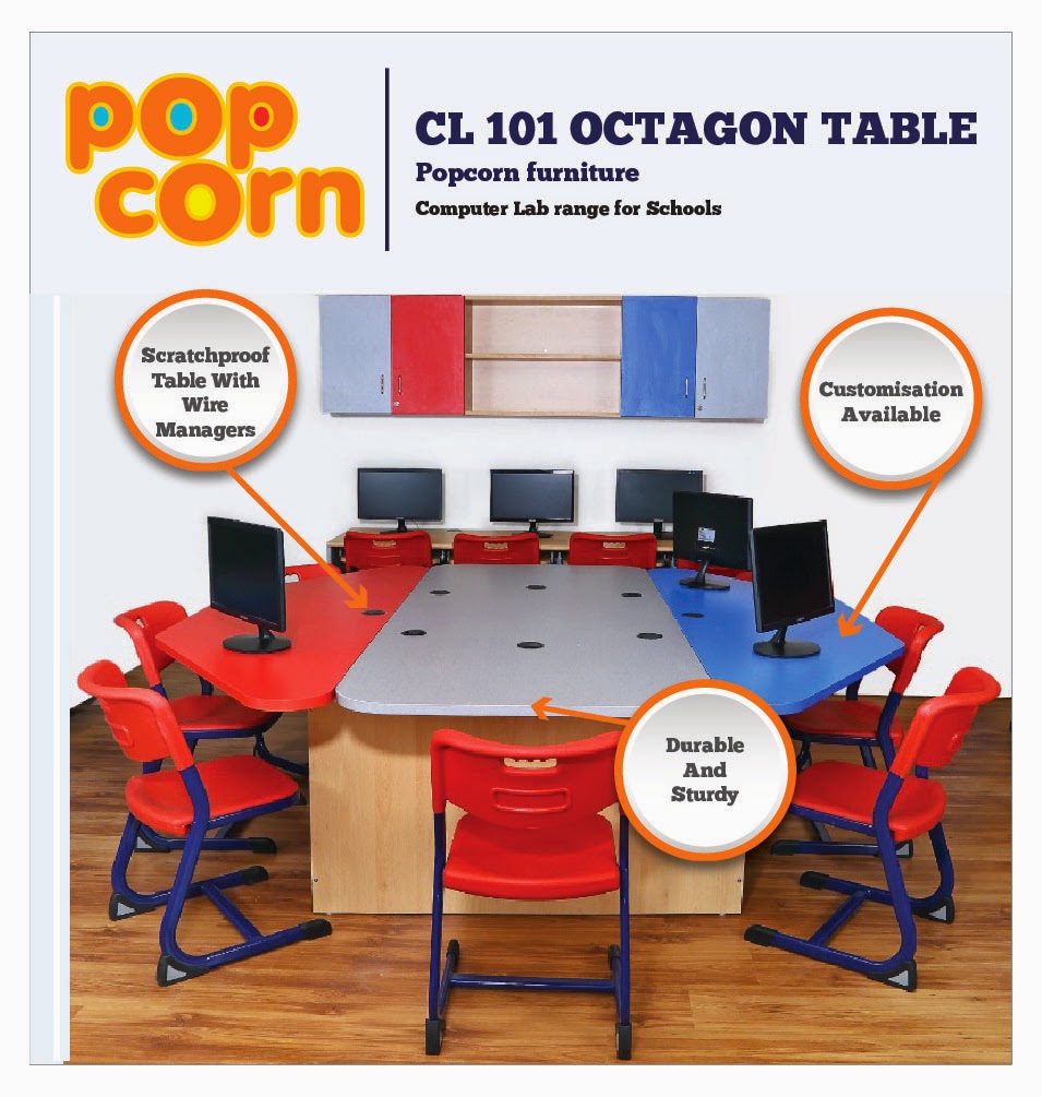 School Furniture: POPCORN FURNITURE COMPUTER LAB OCTAGON TABLE CL 101
