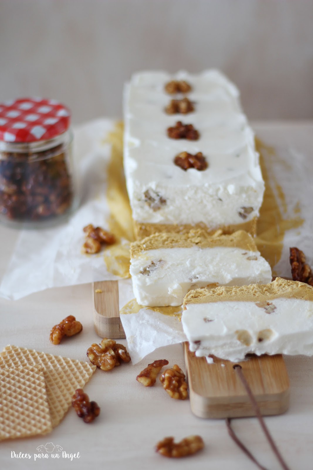 Dulces para un Angel: Helado corte de nata con nueces y toffee (sin ...