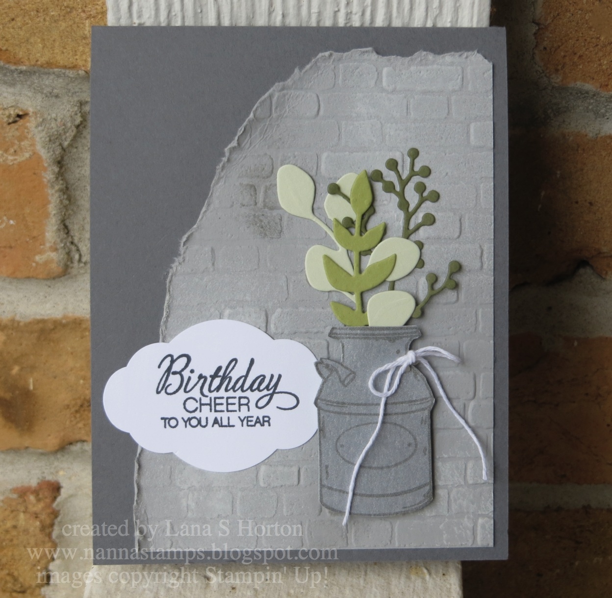 Stamping with Nanna: Embossed Brick Birthday Card