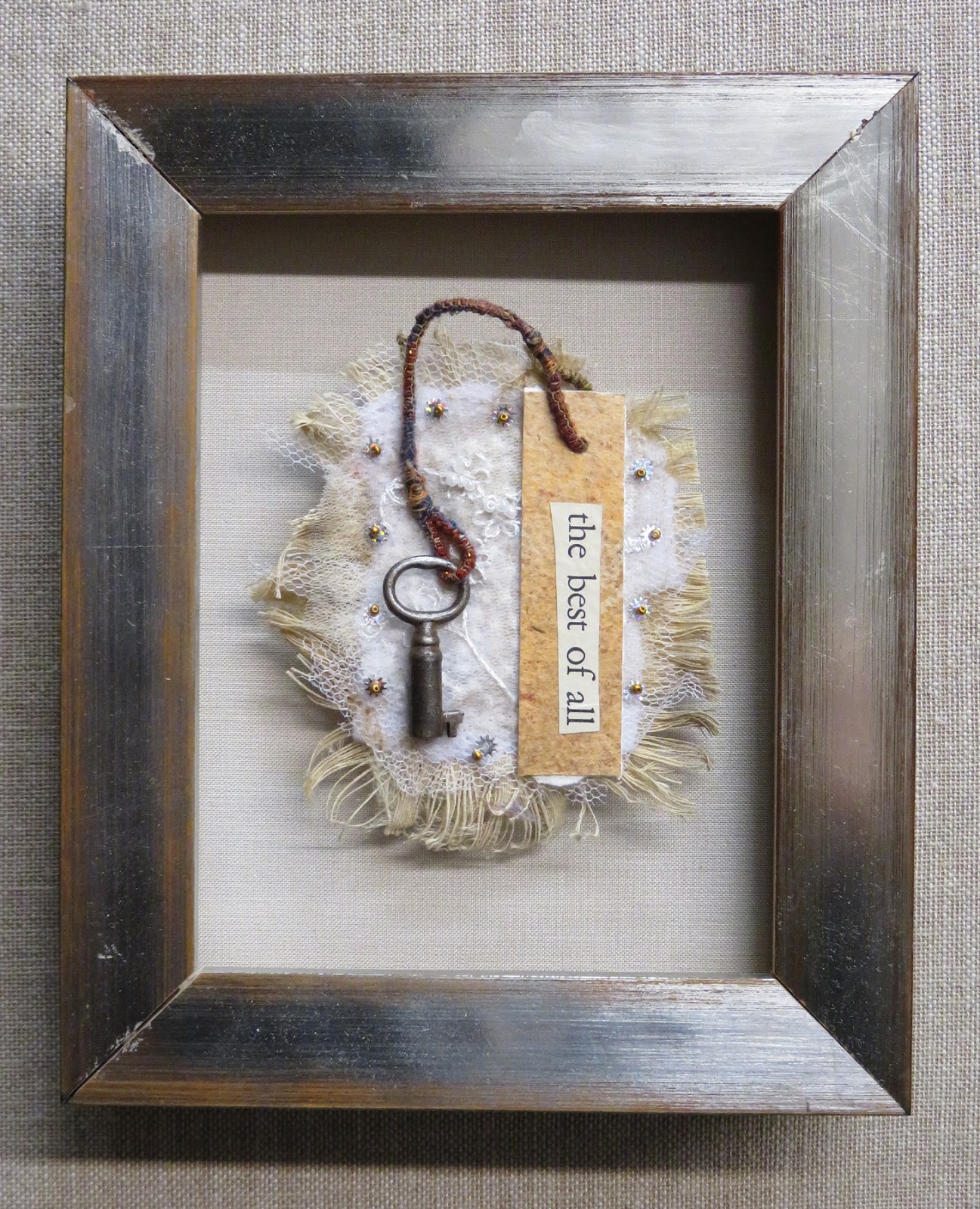 Art In Stitches: Tagged and framed KEYS!
