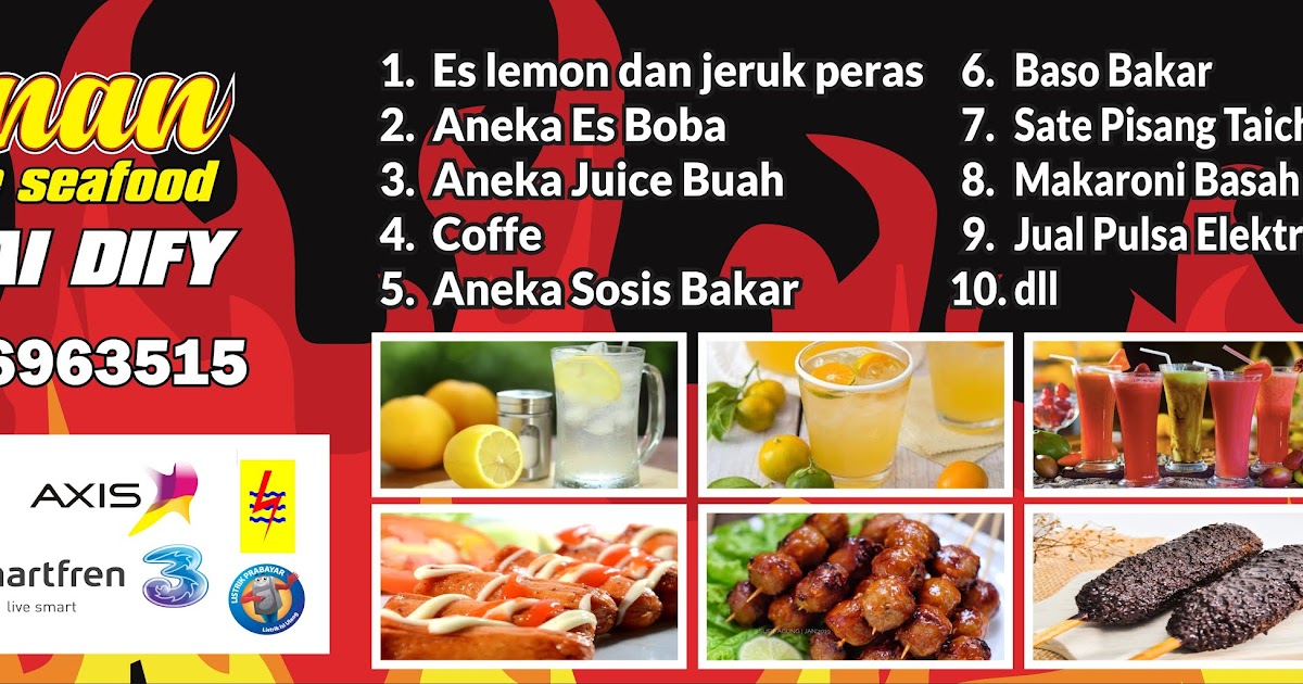 Download Contoh Banner Sate Seafood Format CDR - KARYAKU
