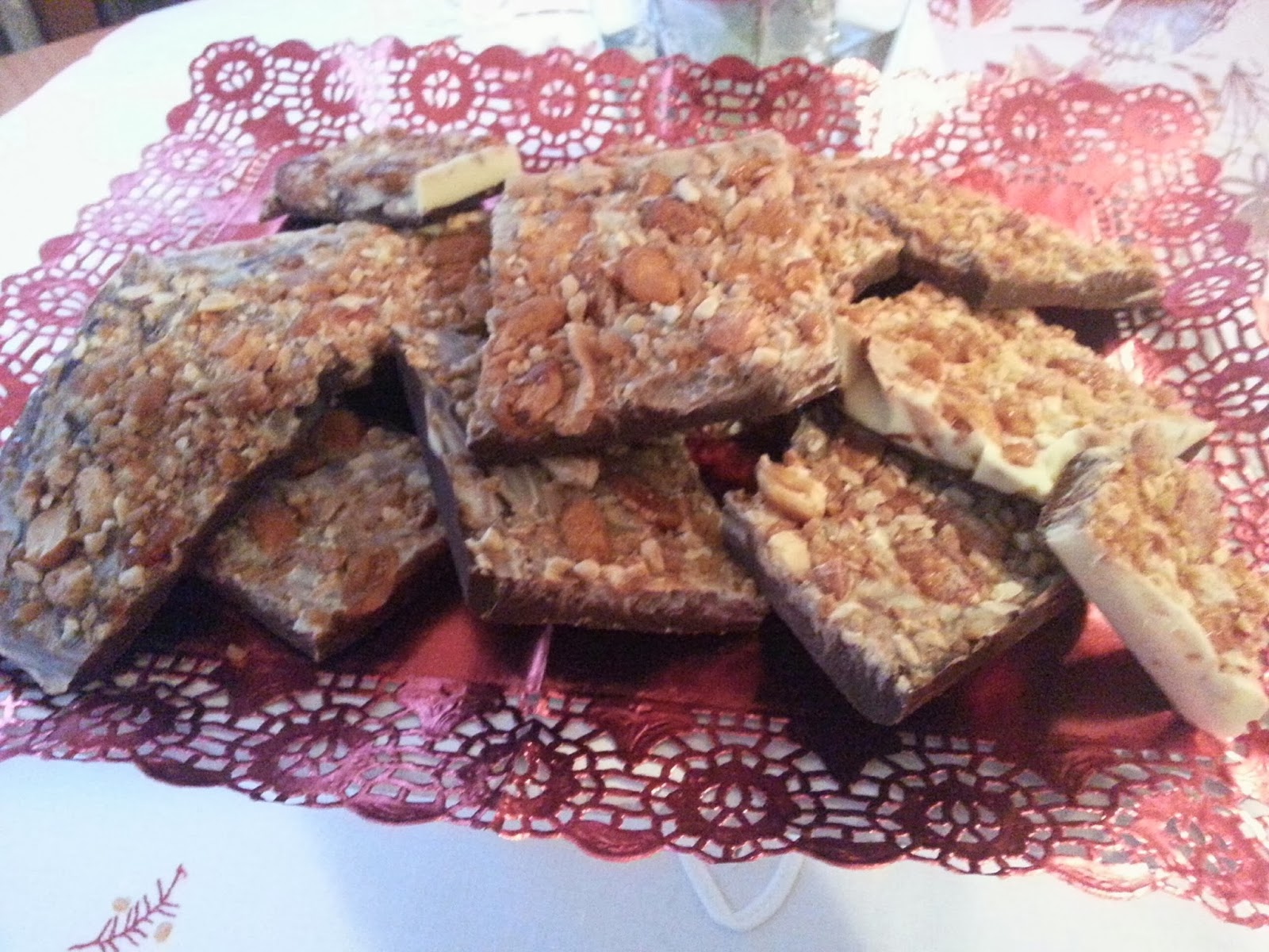 RECETAS DE CASA: Tejas de chocolate y frutos secos