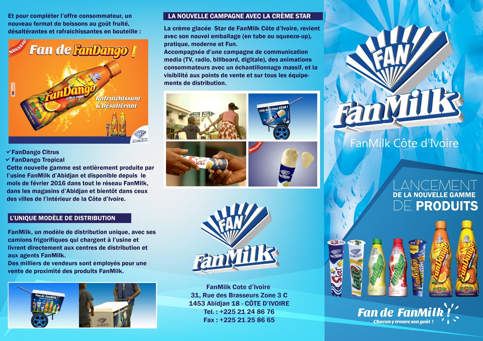 Le BLOG de Willy MIAN: FAN MILK Côte d'Ivoire: Lancement de sa nouvelle ...