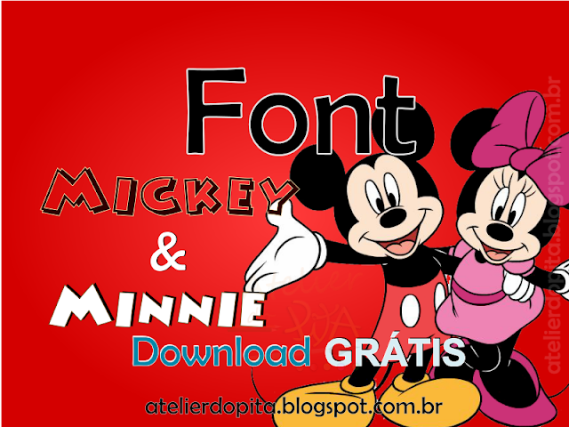 Fonte Mickey e Minnie download grátis ~ Atelier do Pita