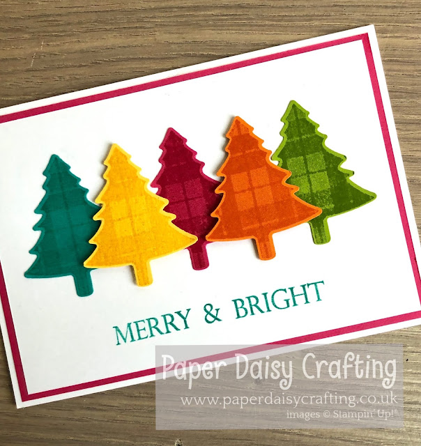 Paper Daisy Crafting: Rainbow Christmas Cards with the Pine Tree Punch