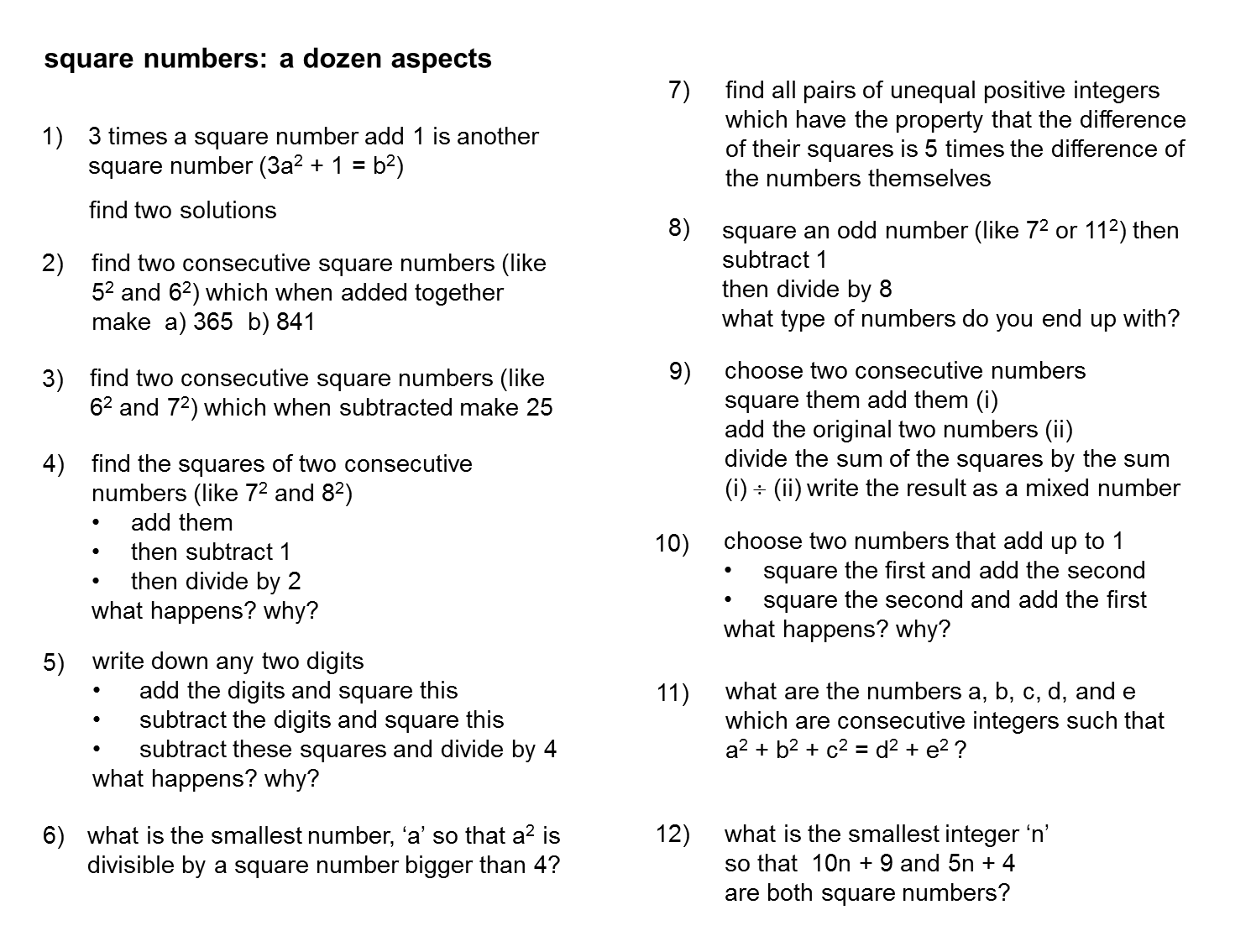 MEDIAN Don Steward mathematics teaching: square number patterns