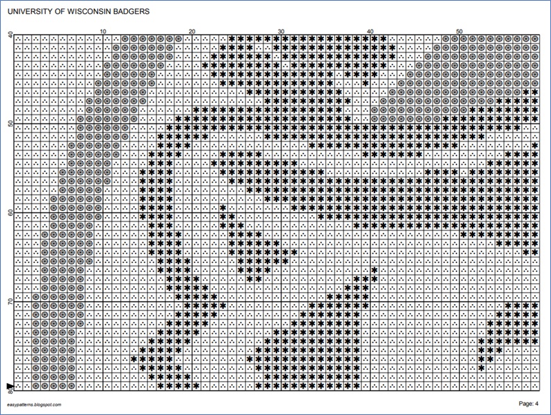 EASY PATTERNS: University of Wisconsin Badgers cross-stitch pattern