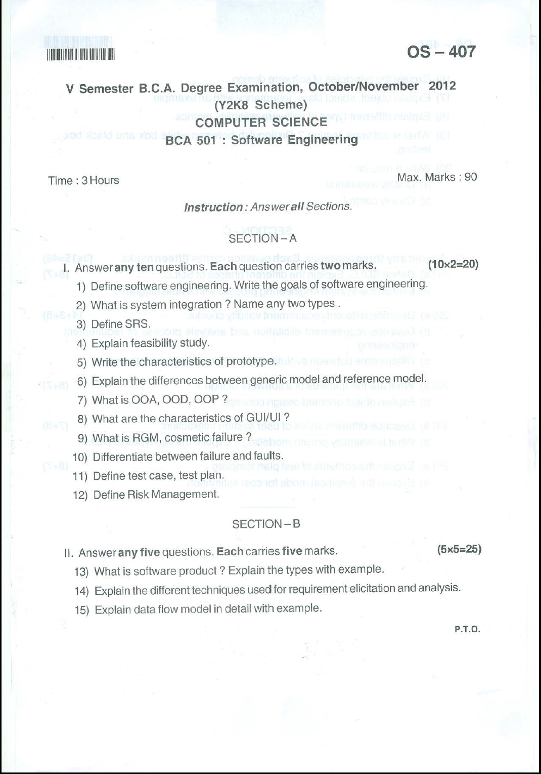 Bangalore University b.c.a. Computer Science Bca 501 : Software ...