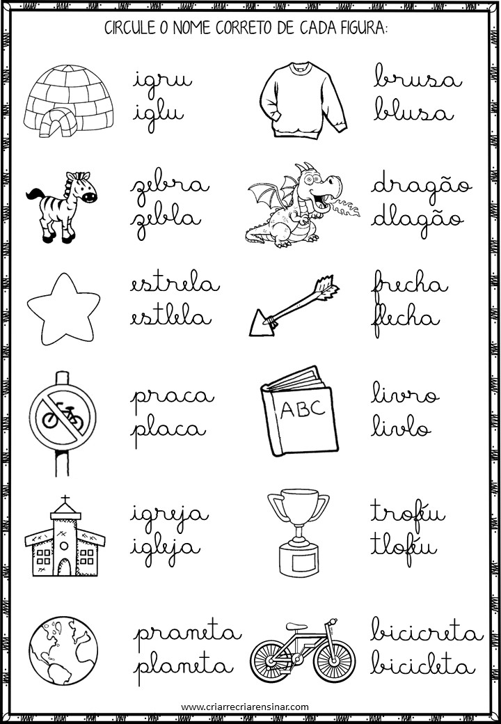 ALFABETIZAÇÃO: ENCONTRO CONSONANTAL (L/R) – Criar Recriar Ensinar