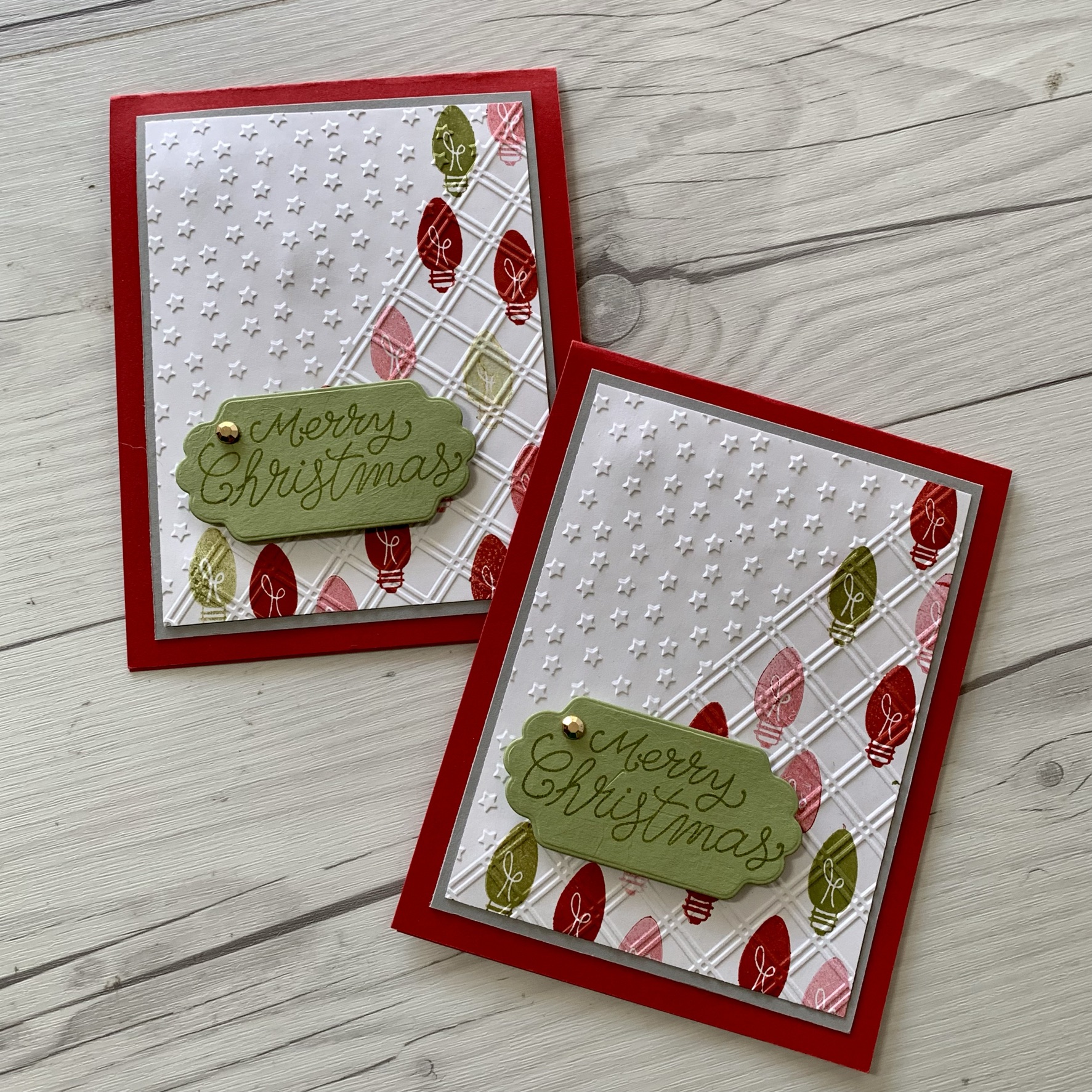 Fun, Easy Holiday card using Star-Crossed Embossing Folder and Little ...