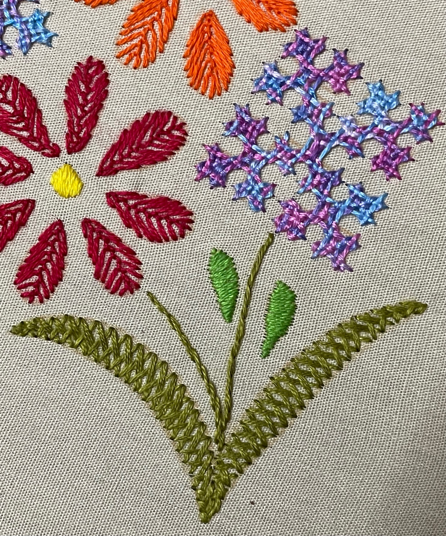 MY CRAFT WORKS: Mixed stitches embroidery