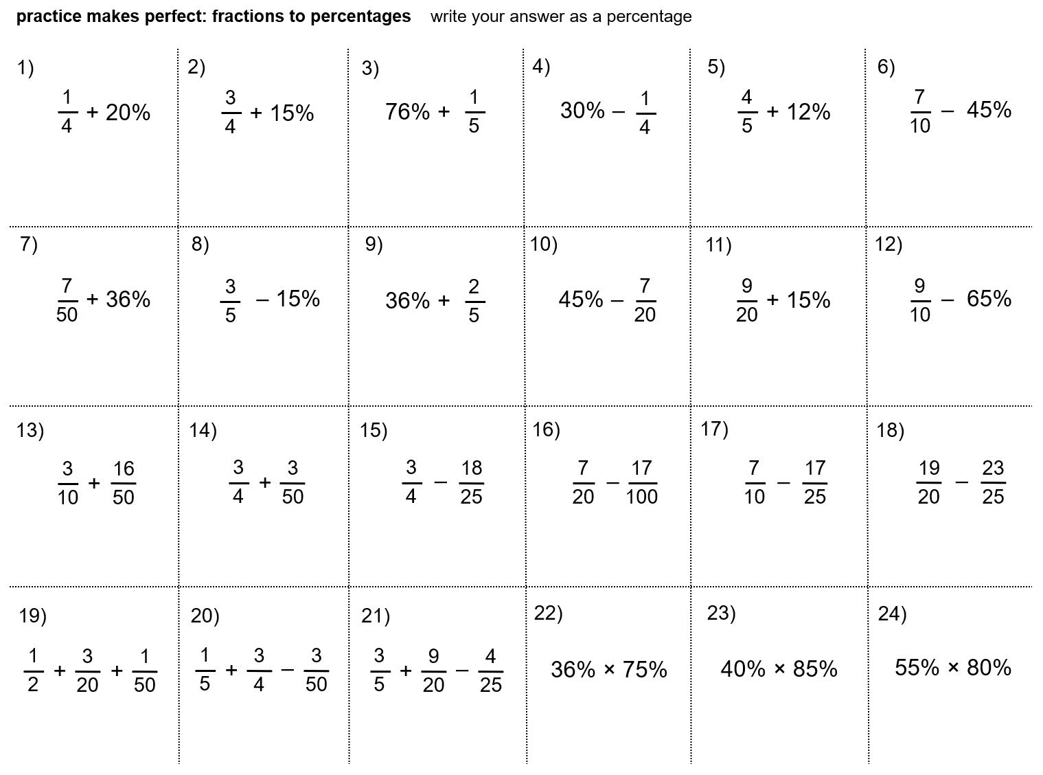 MEDIAN Don Steward mathematics teaching: percentages practice makes perfect