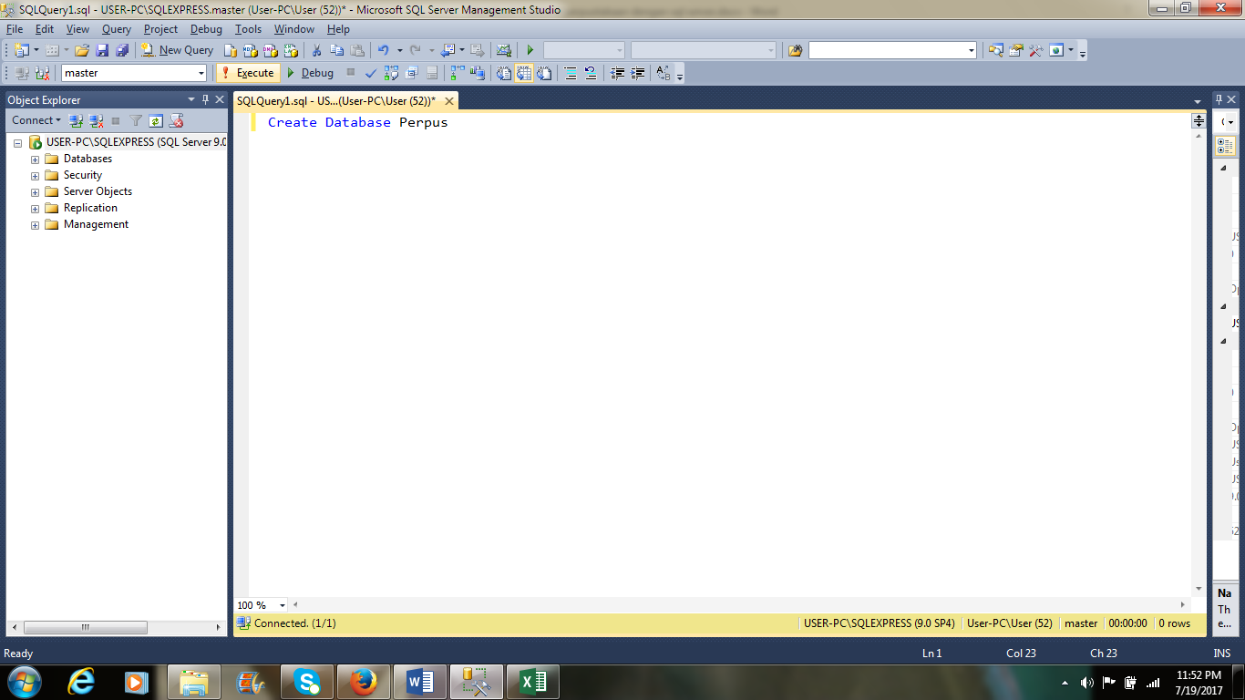 Deddy Laumakut Blog: Membuat database dengan SQL Server