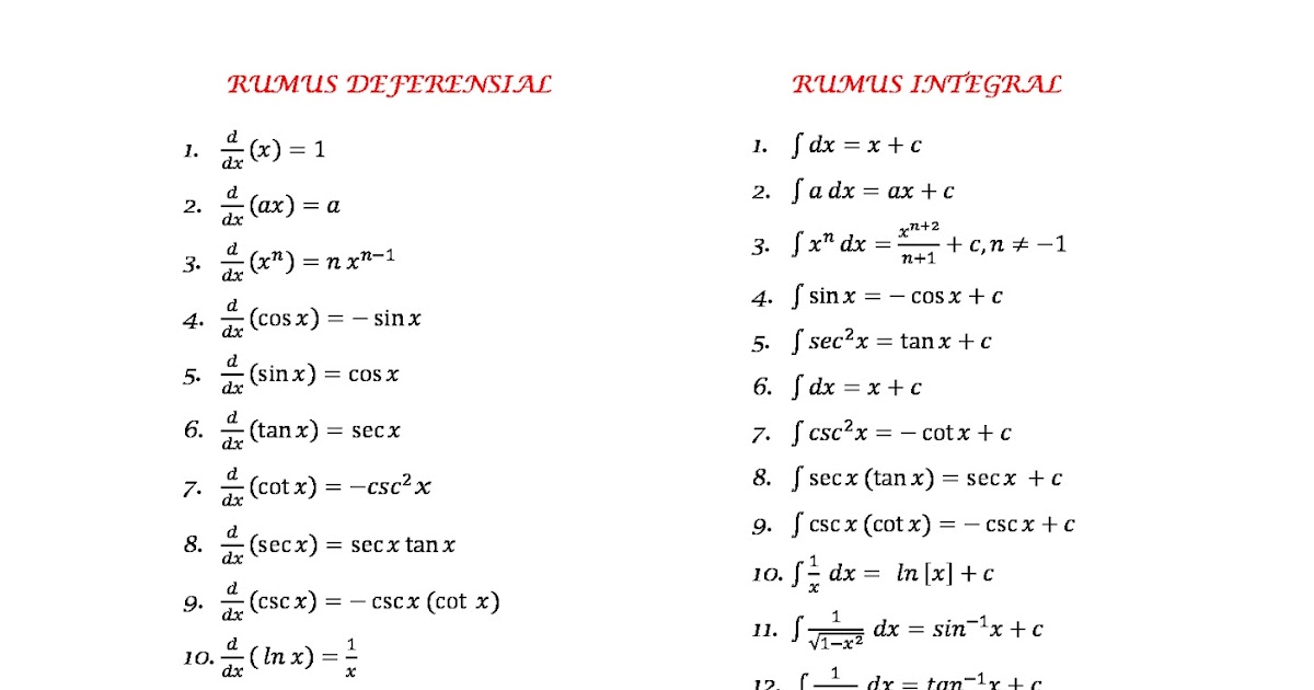 Aturan Deferensial dan Integral ~ LISTRIK MAGNET