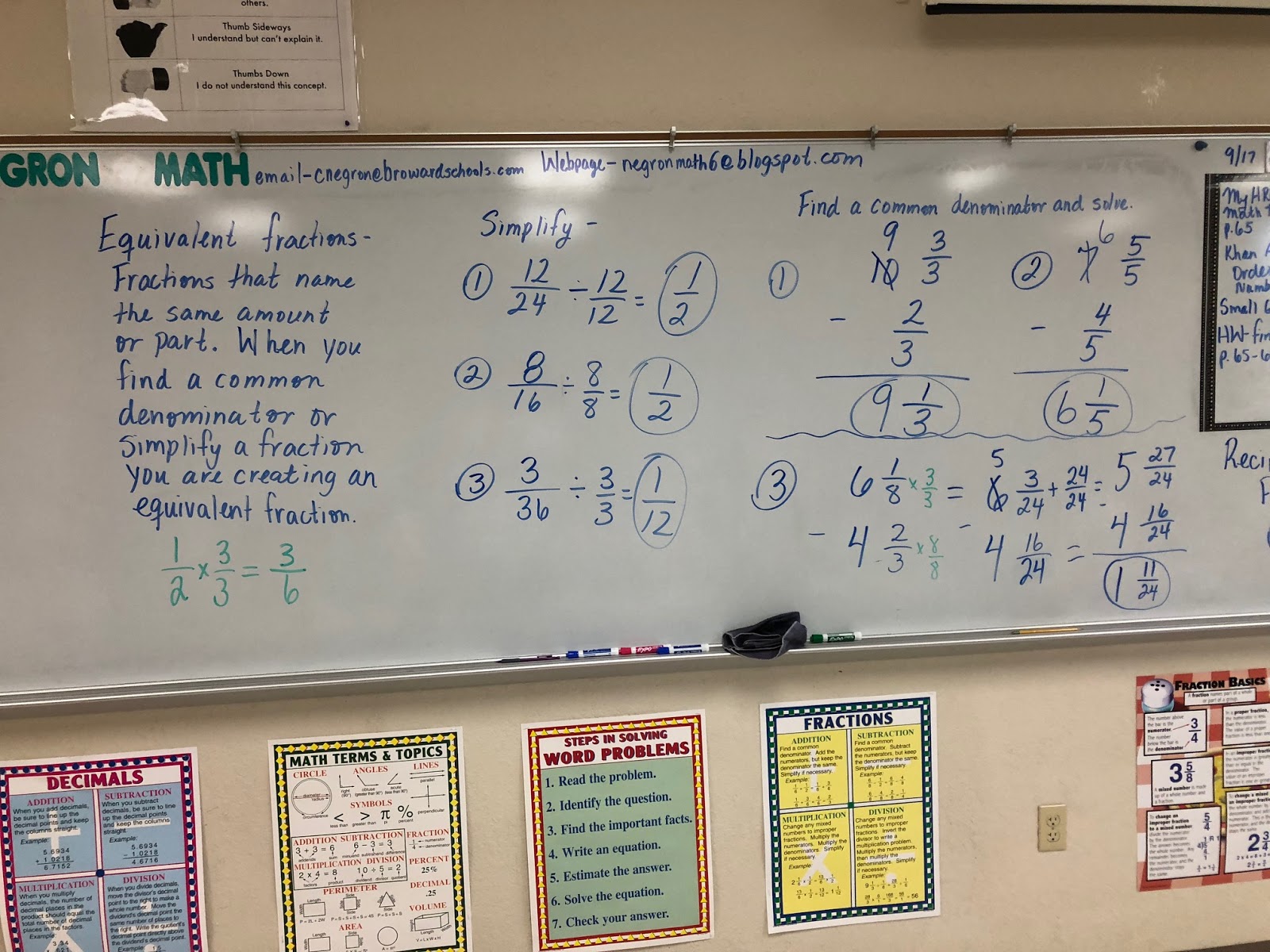 Mrs. Negron 6th Grade Math Class: Notes on Equivalent fractions ...