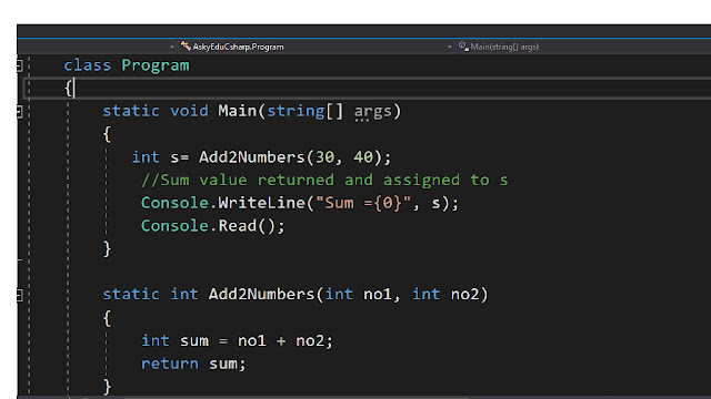 C # Tutorial, Methods