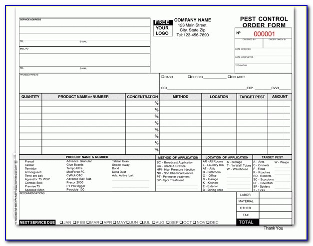Pest Control Invoice Template - Invoice Template