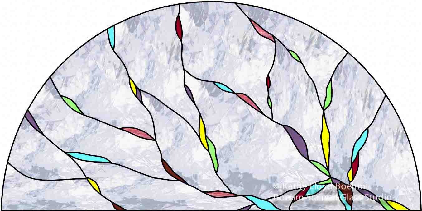 Boehm Stained Glass Blog: Pair of Free Form, Half Moon Stained Glass ...