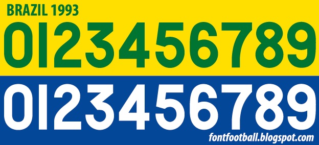 FONT FOOTBALL: Font Vector Brazil Brasil 1993 kit