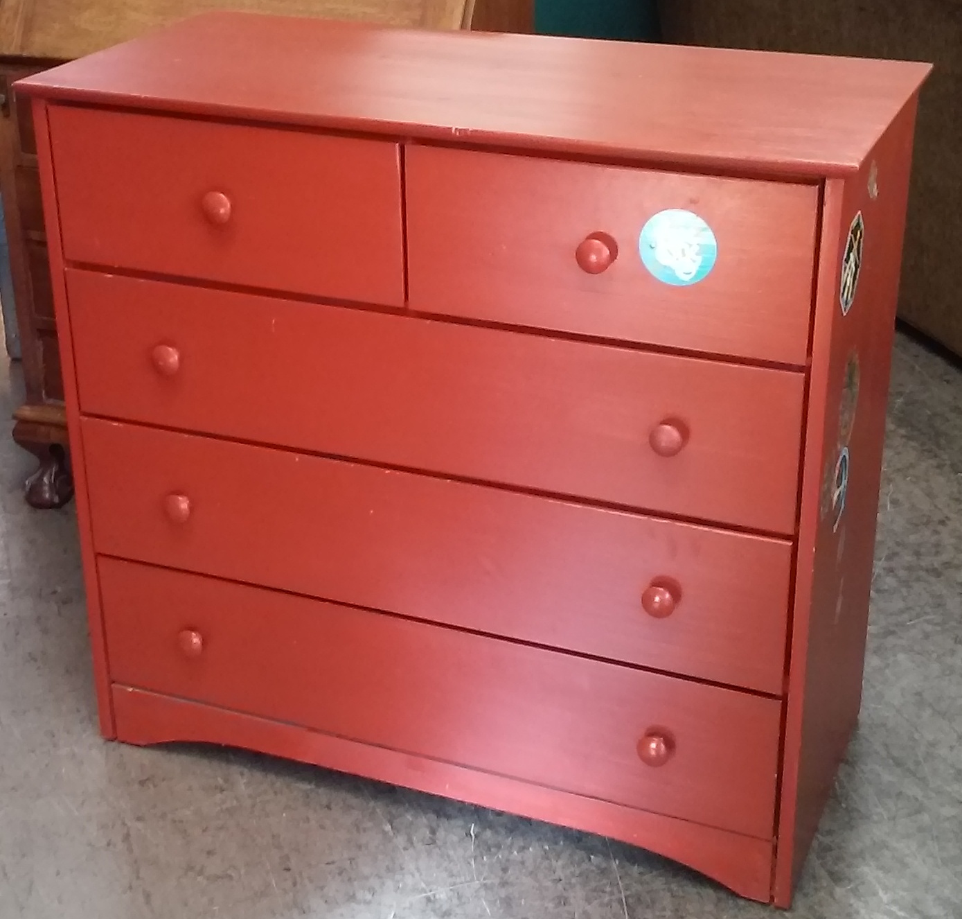 UHURU FURNITURE & COLLECTIBLES: SOLD 5-Drawer Painted Pine Dresser - $100