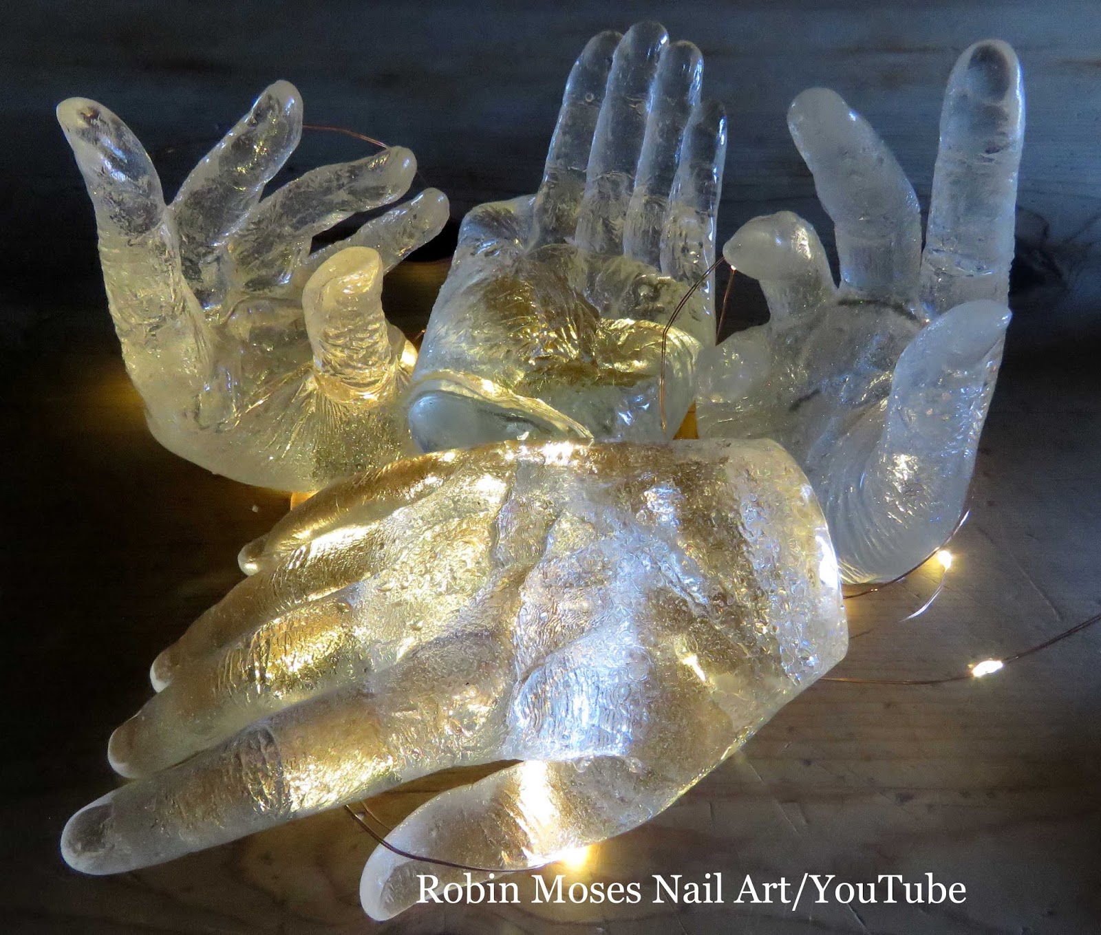 Nail Art by Robin Moses: Make Glass Hands with me! Clear Resin Hand ...