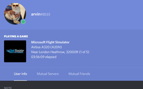 Flight Simulator 2020 SimAware Discord App - V.1.3