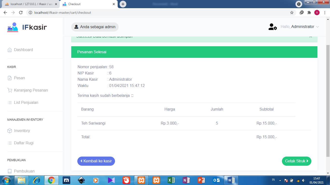 Download Source Code Aplikasi sistem inforrmasi kasir penjualan berbasis web free - S. KARUNIA JAYA