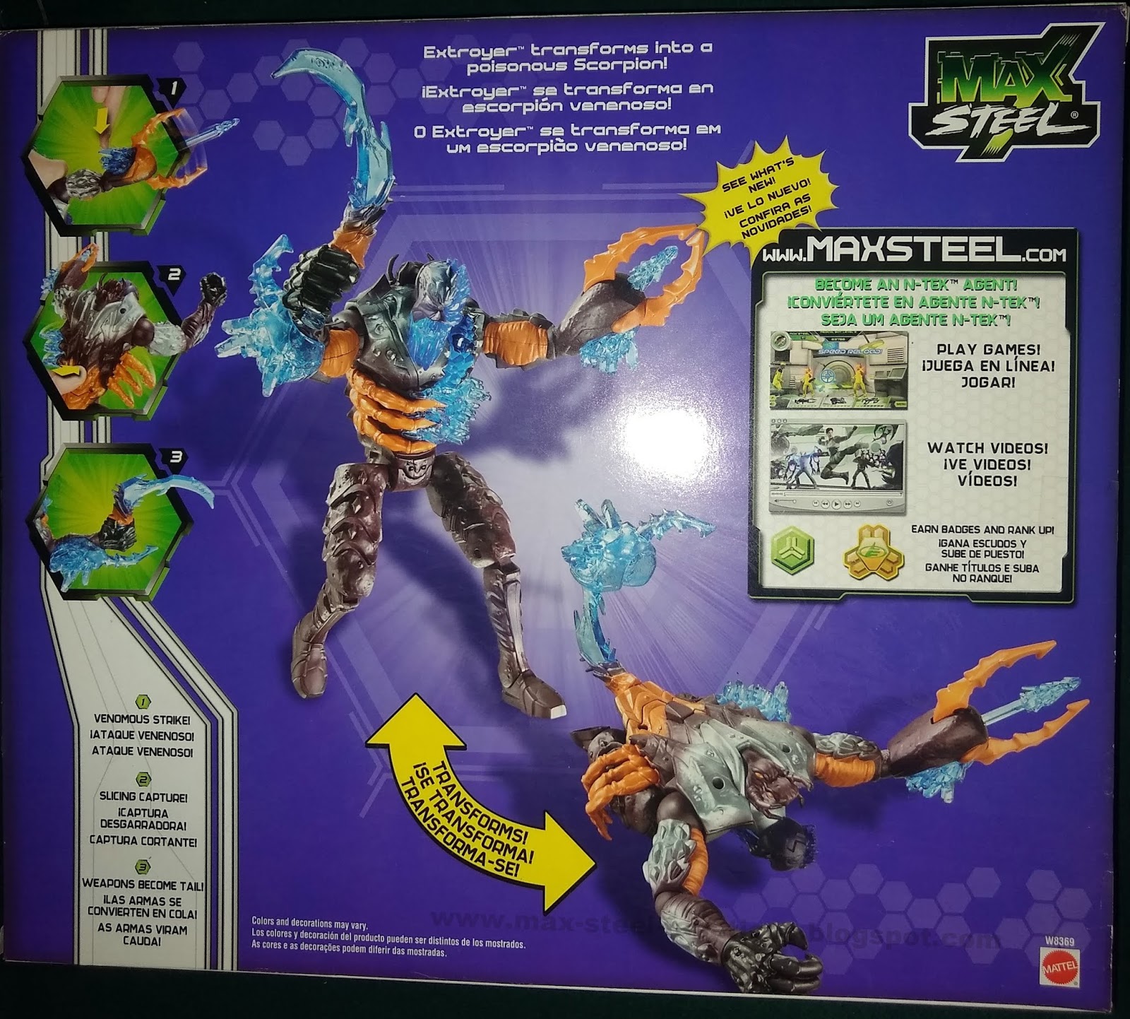 Max Steel Fanáticos: Línea N-Tek Adventures 2012 completa