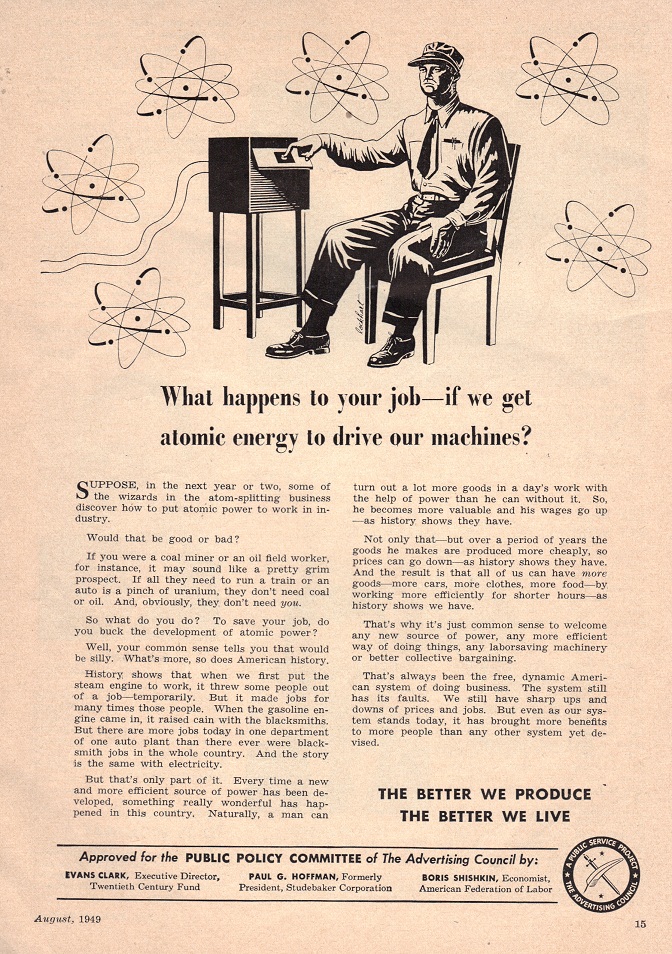 Progress is fine, but it's gone on for too long.: The Atomic age. A ...