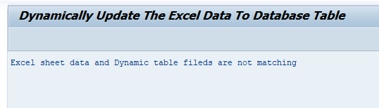 SAP ABAP Central: Dynamically Update Data From Excel To Database Table