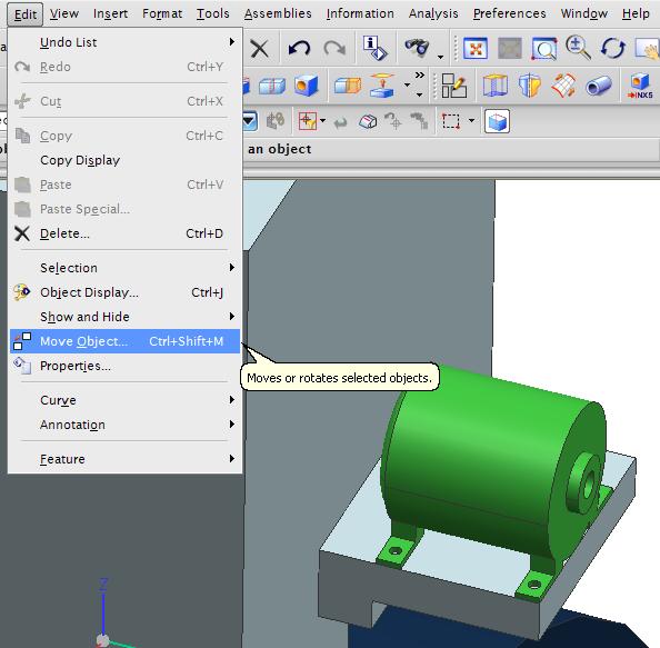 move, copy, rotate using dynamic handle on NX 6 above ~ Unigraphics ...