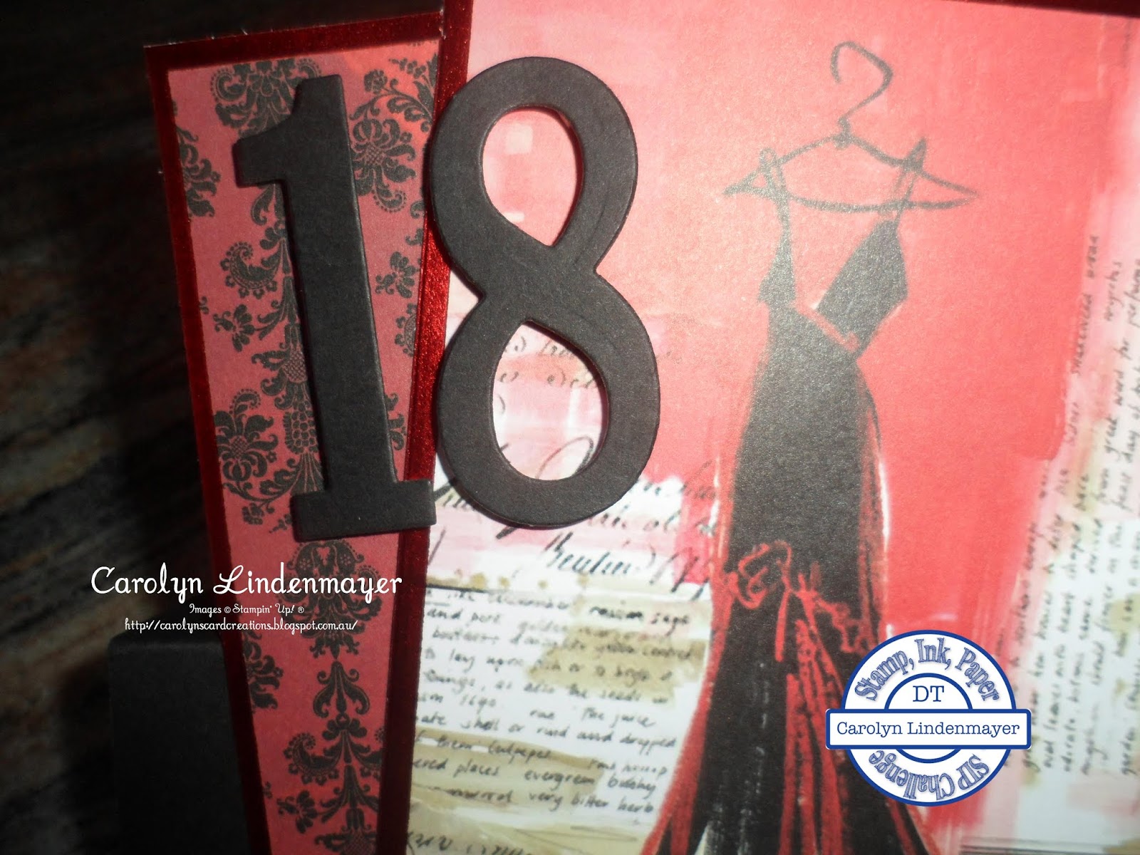 Stamp Ink Paper #151 - 18th Birthday Easel Card for ABC's & 123's challenge