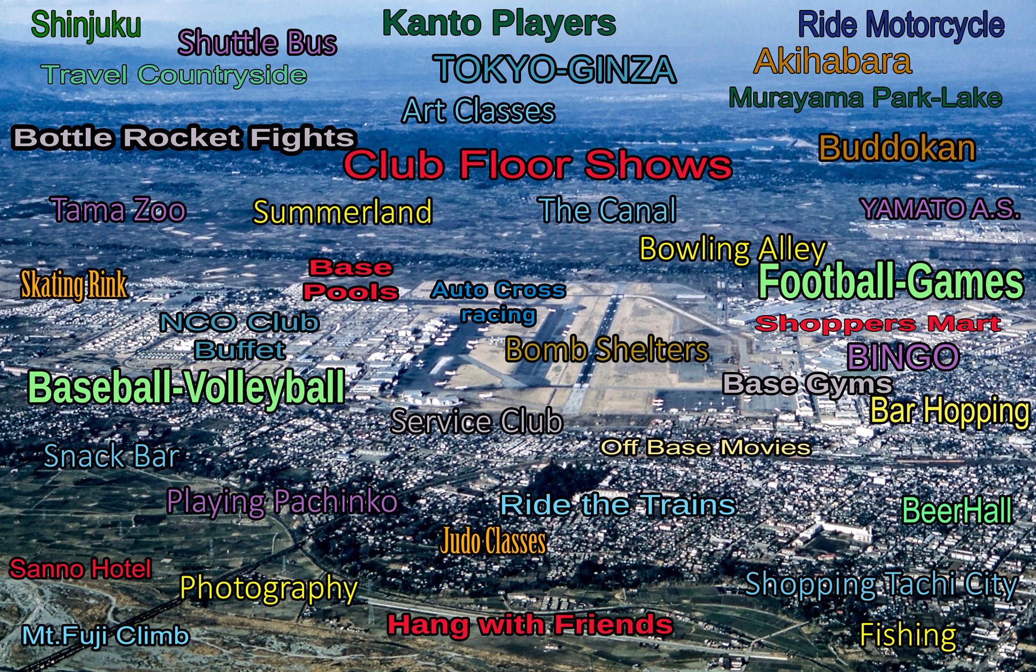 Michael G Skidmore: tachikawa air base Japan 1965 Aerial photos