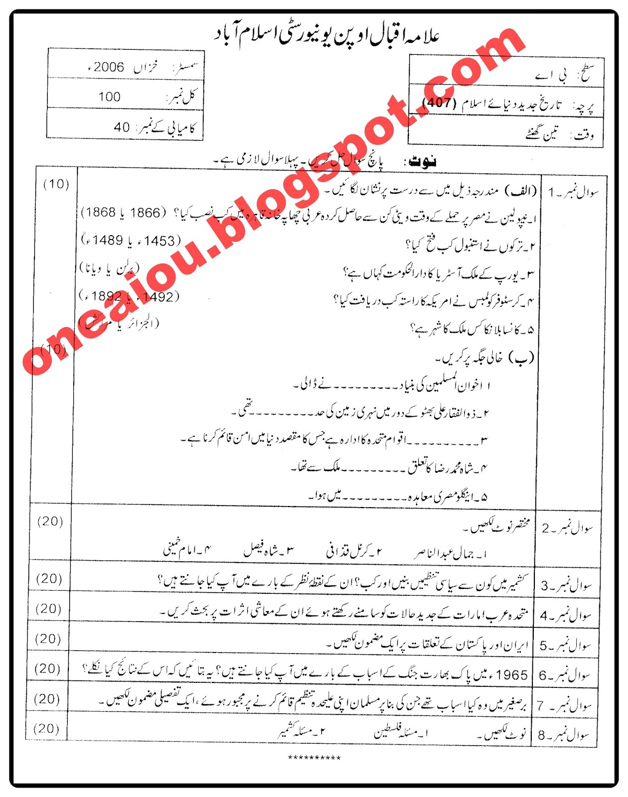 AIOU - Allama Iqbal Open University admissions exam result and tutors ...