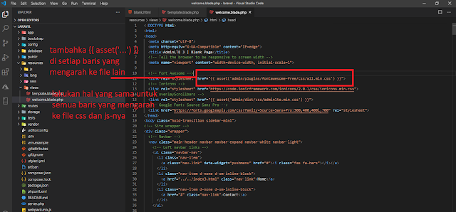 Cara Mudah Memasang Template Bootstrap di Laravel - Sahretech