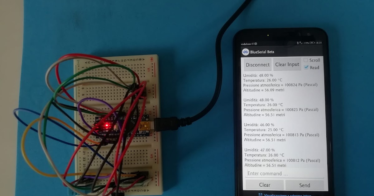 Arduino nano con bluetooth HC-05+BMP180+DHT11 wireless weather station ...