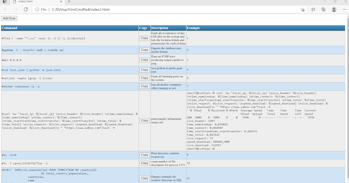 Ops Daily: HTML5, CSS + Javascript to create a command memo pad