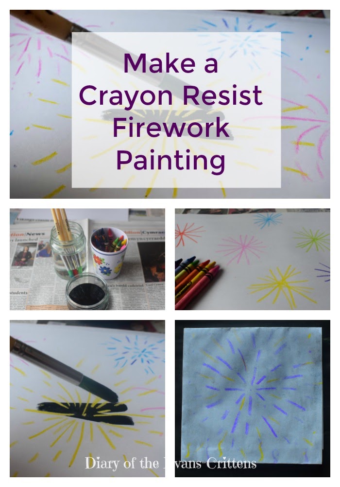 Bonfire Night Craft: Paint a Crayon Resist Firework Picture - Diary of ...