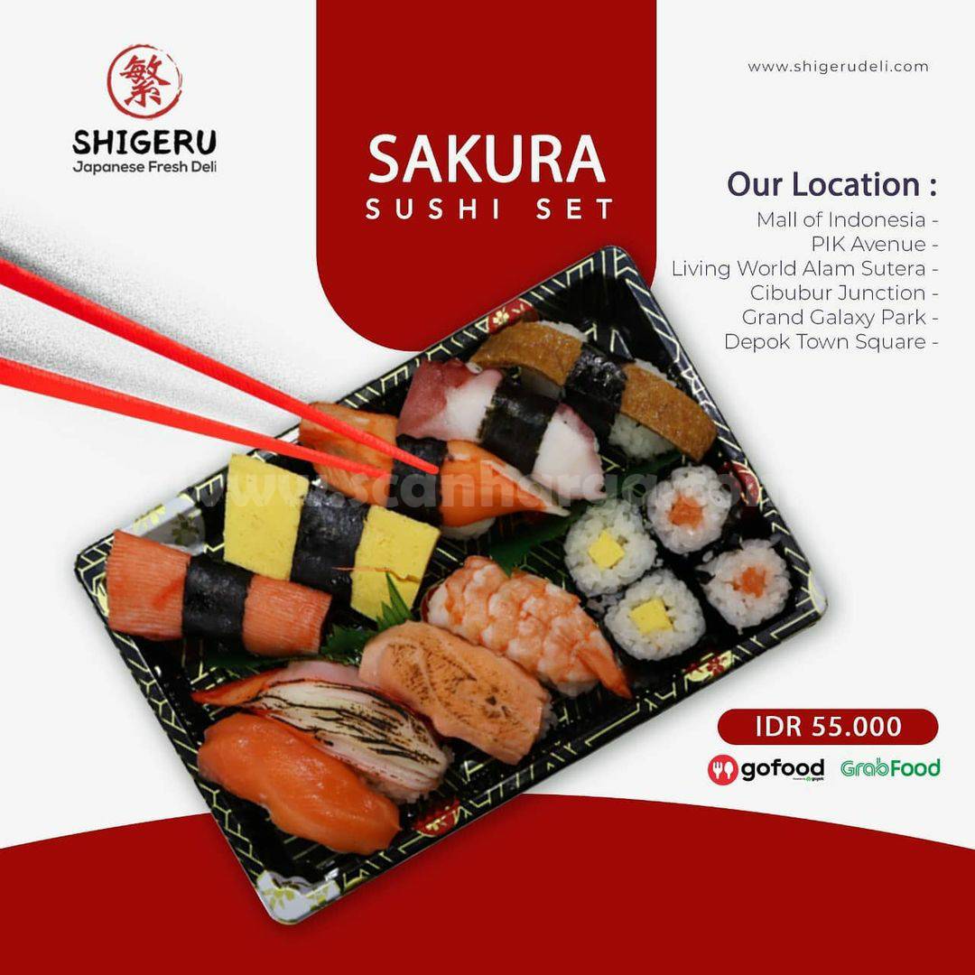 SHIGERU Promo SAKURA Sushi Set Kini Tersedia di GOFOOD & GRABFOOD ...