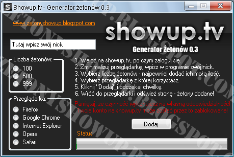 ShowUp.tv Generator Żetonów - Sposób na darmowe żetony