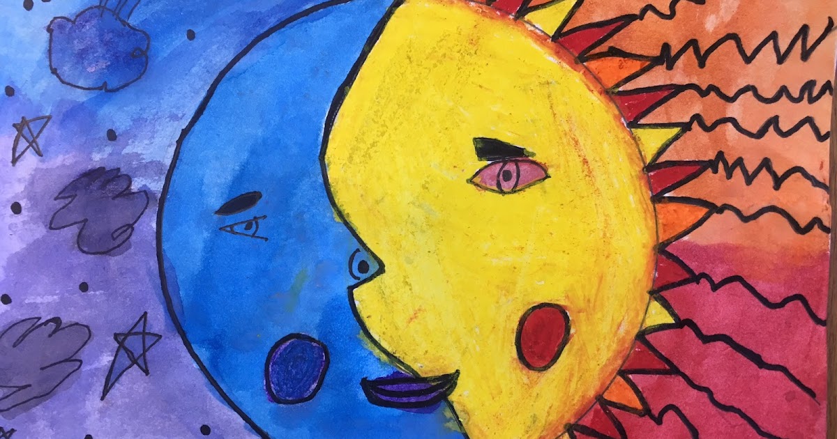 Madison Heights Art Studio: 3rd Graders Sun/Moon Drawings