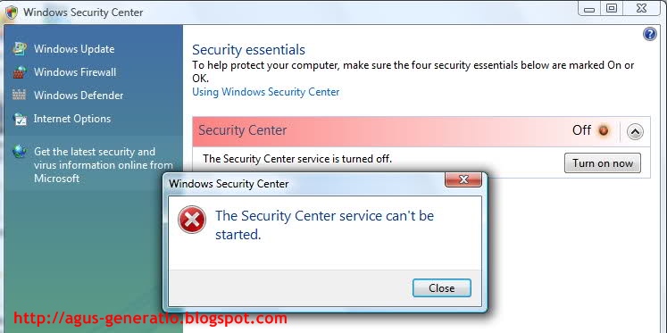 Windows Security Center Turned Off Vista: full version free software ...