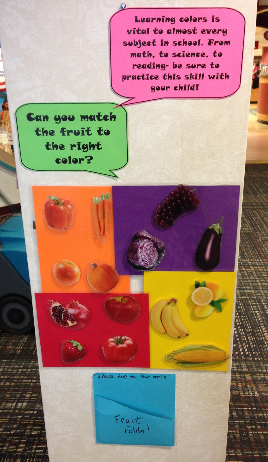 Reading With Red: Early Literacy Center – Fruit & Veggie Color Matching