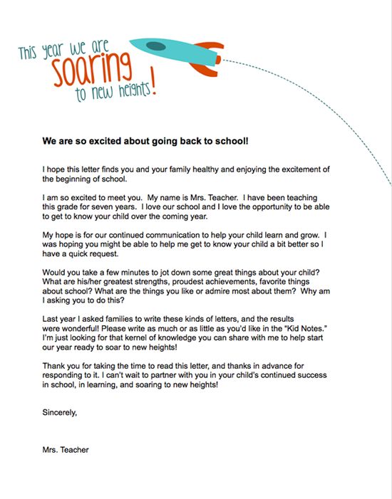 Teacher Introduction Letter To Parents Sample ~ Thankyou Letter