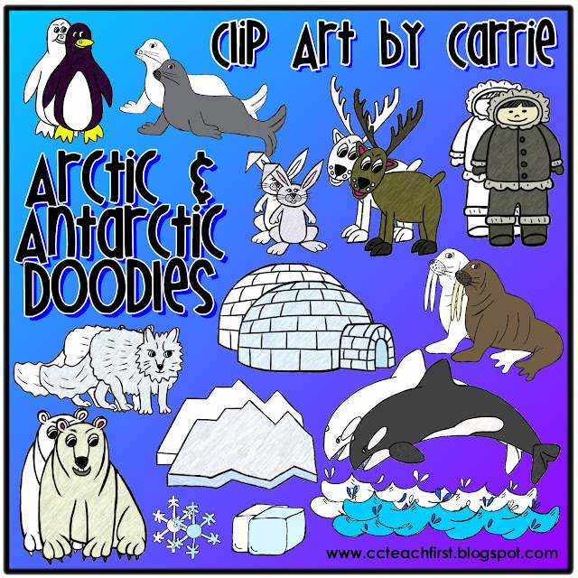 Clip Art by Carrie Teaching First: Arctic Antarctic Habitat Doodles ...
