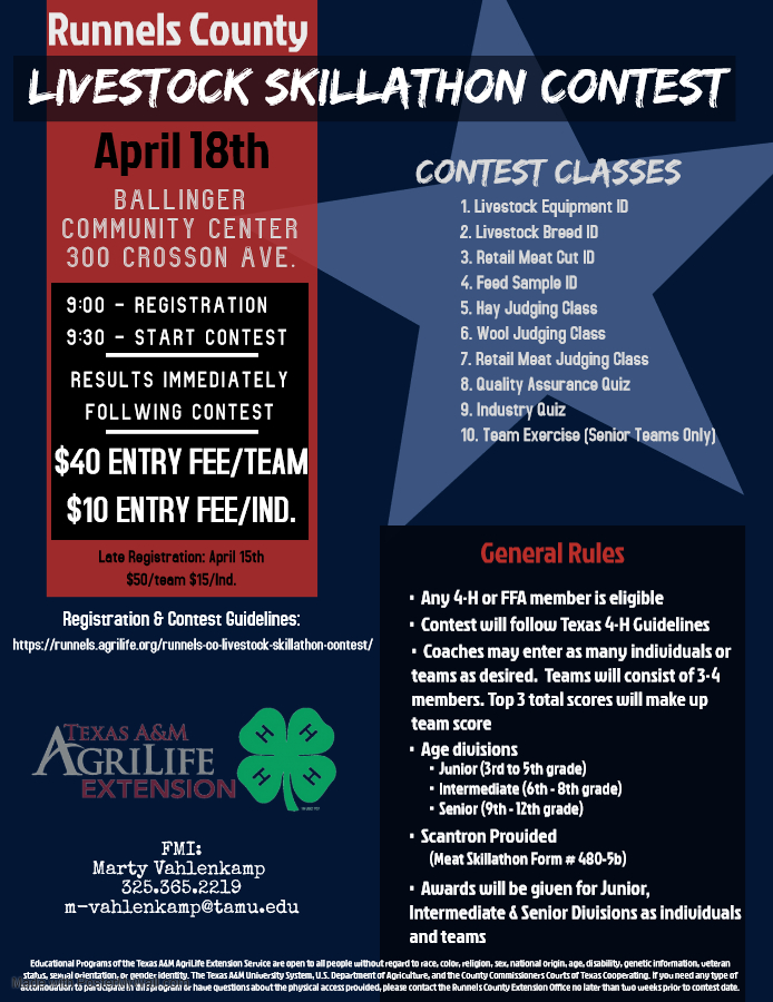 Comal County 4-H News - ARCHIVE: Runnels County invitational Livestock ...