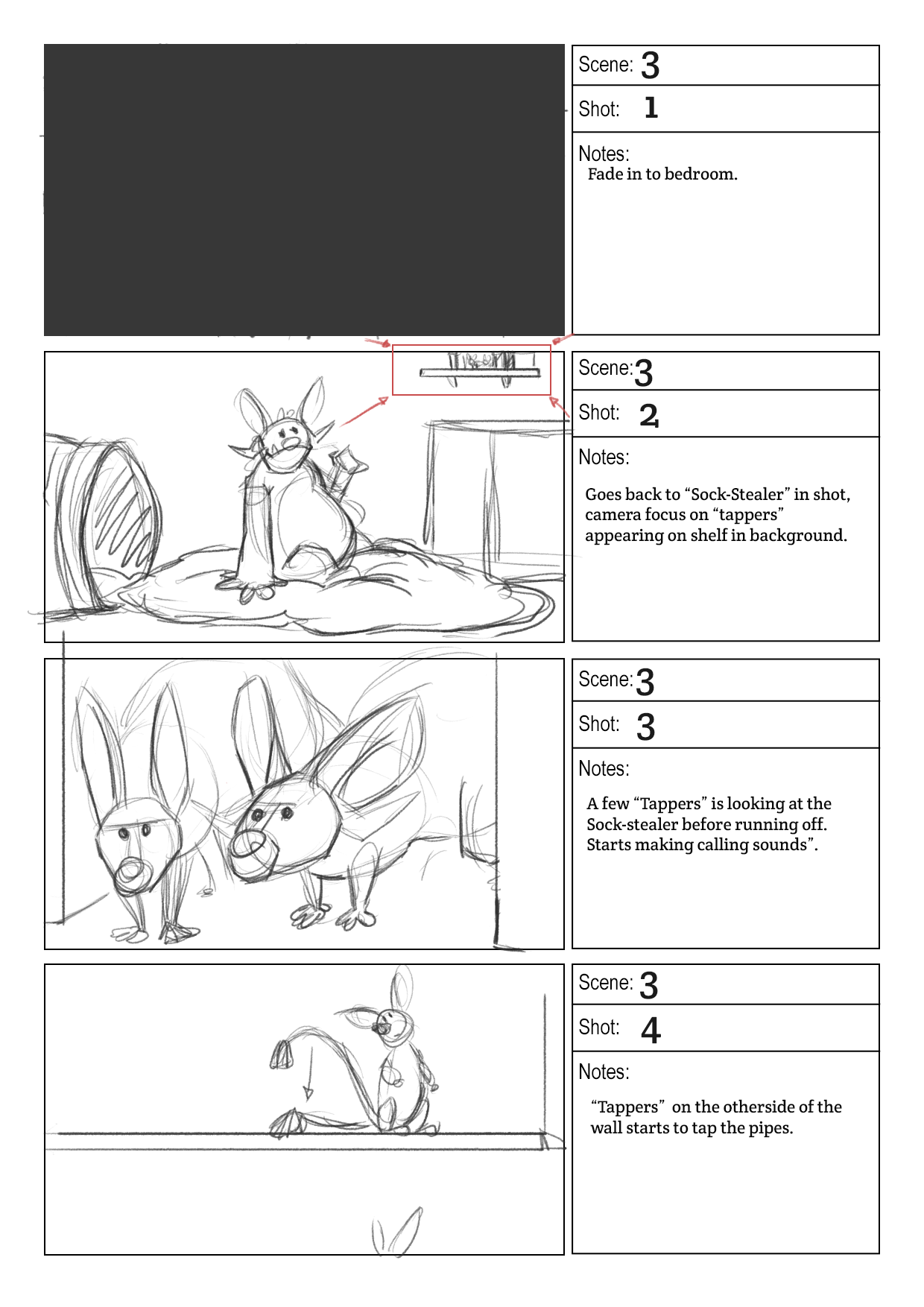 Kimberley Davis: Premise - First Rough Storyboard