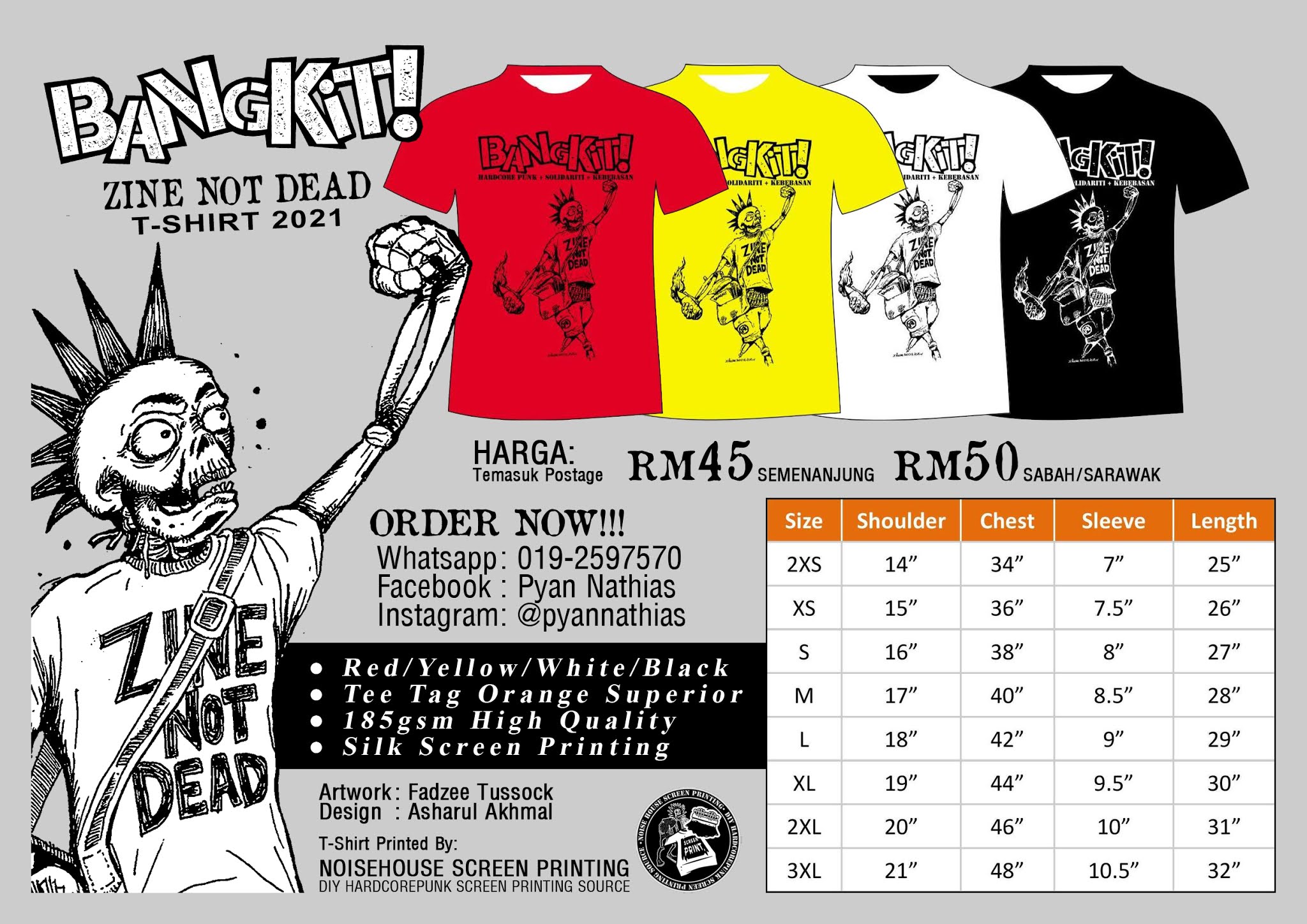 UP THE PUNX: Merchandise | BANGKIT! “Zine Not Dead” T-SHIRT
