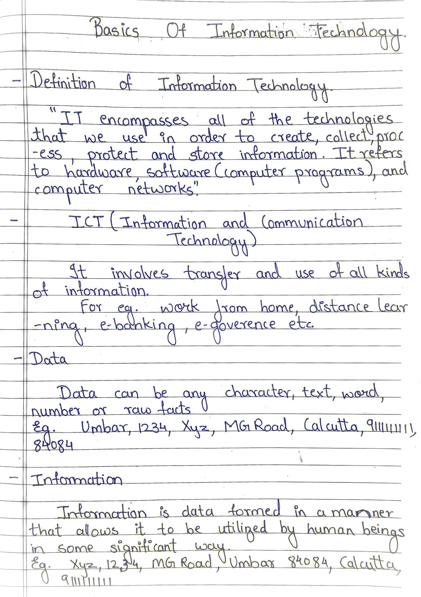 1. Basics Of Information Technology